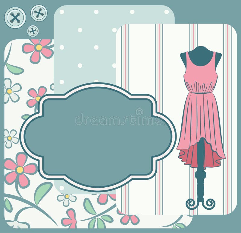 Dress with lace ornaments stock vector. Illustration of dress - 26761503