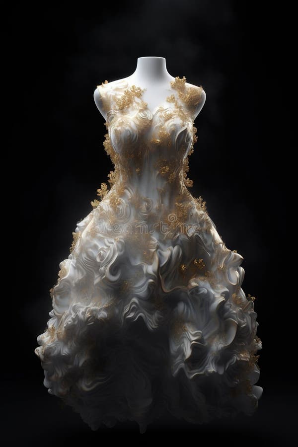 A Dress Made Out of Clouds and Fog. Generative AI Stock Illustration ...