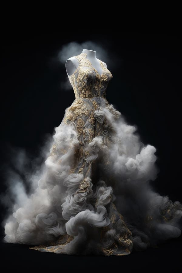 A Dress Made Out of Clouds and Fog. Generative AI Stock Illustration ...