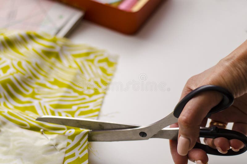 Dress Pattern Preparation Sewing Clothes, Textile Sector Stock Image ...