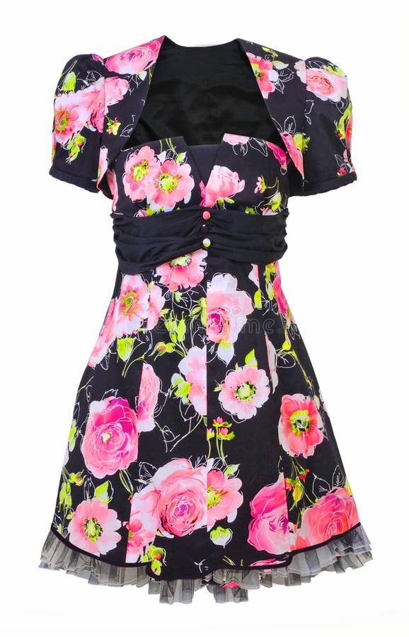 Dress with pink roses stock image. Image of glamour, dressing - 28103795