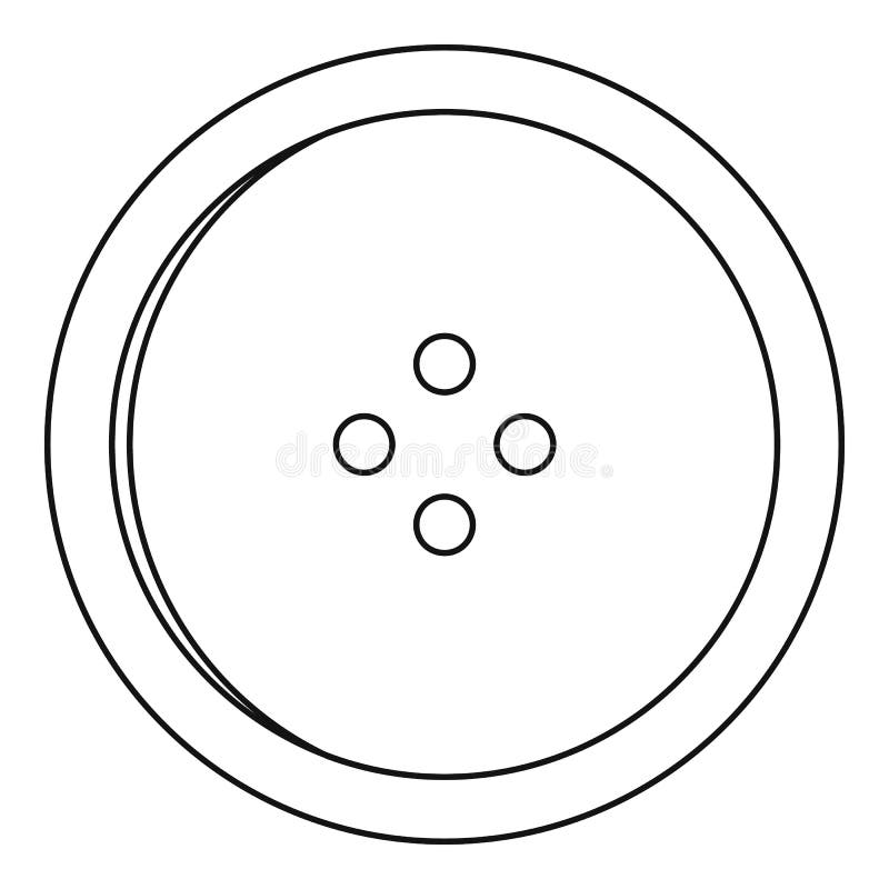 Dress Round Button Icon, Outline Style Stock Vector - Illustration of ...