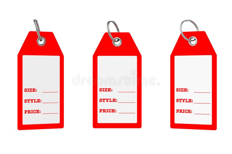 Dress Tags with Size, Style and Price Sign with Blank Space for Stock ...