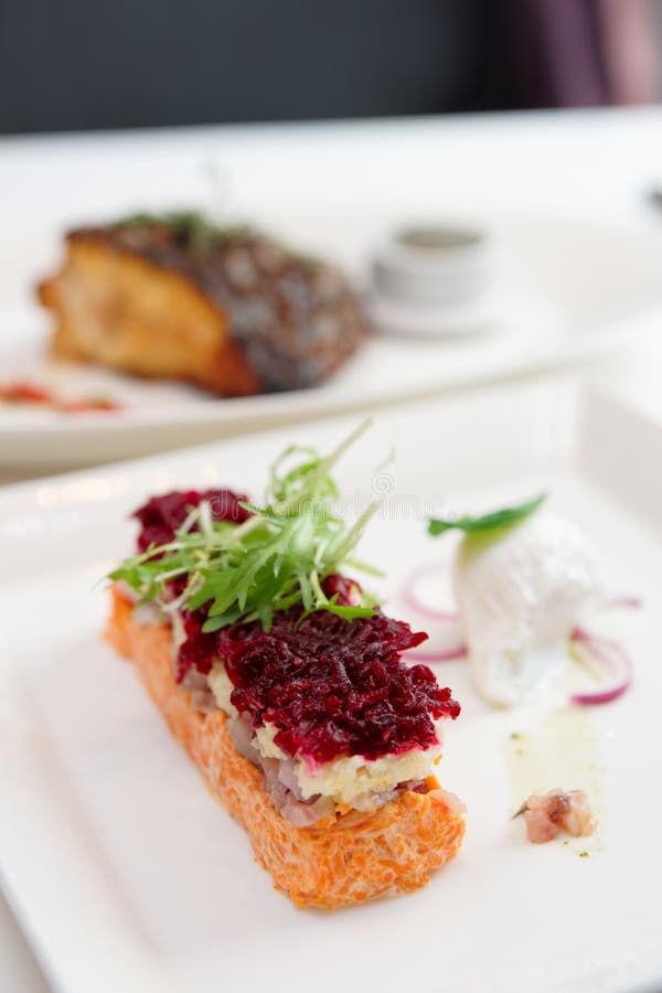 Modern cuisine dish stock image. Image of close, macro - 25126561