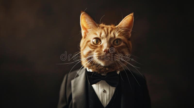 Dressed To Impress, Sophisticated Cat in Formal Wear. Generative Ai ...