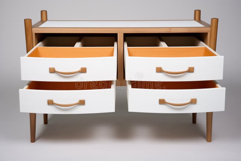 Dresser with Empty Drawers and Open Top Surface Stock Image - Image of ...