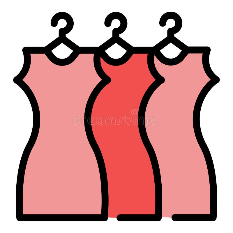 Dresses from Dressing Room Icon Color Outline Vector Stock Vector ...