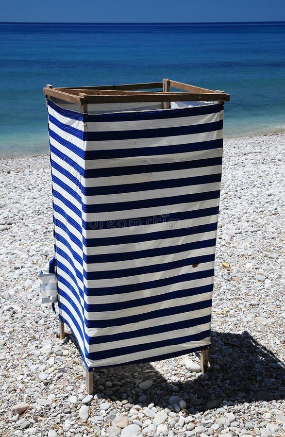 Dressing cabin at beach stock image. Image of rock, coastal - 44405135