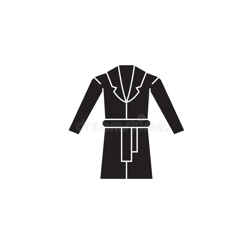 Dressing Gown Black Vector Concept Icon. Dressing Gown Flat ...