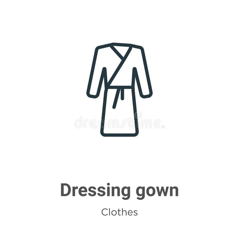 Dressing Gown Outline Vector Icon. Thin Line Black Dressing Gown Icon ...