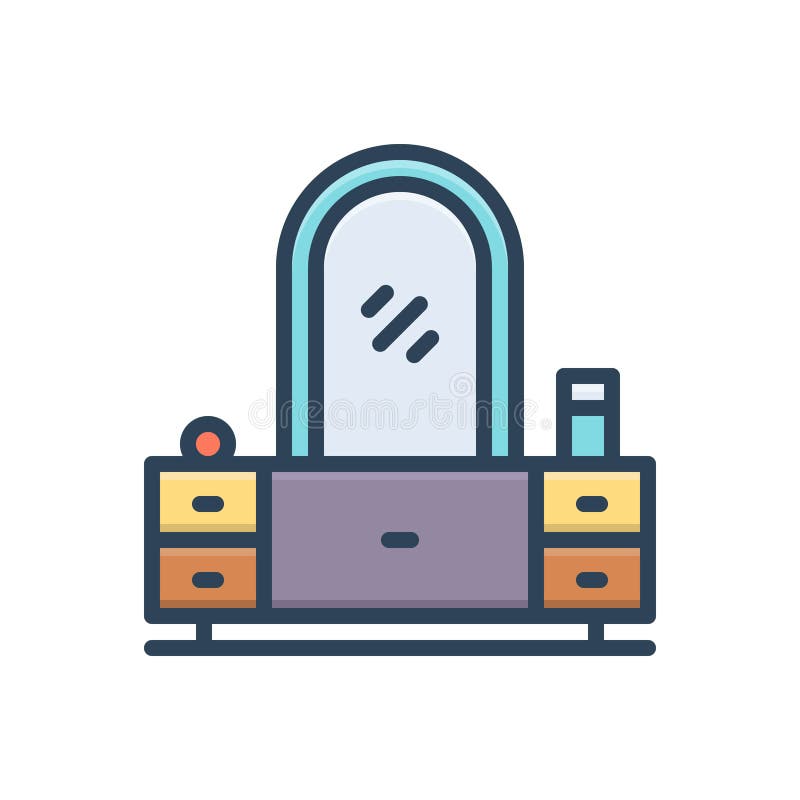 Color Illustration Icon for Dressing, Table and Desk Stock Illustration ...