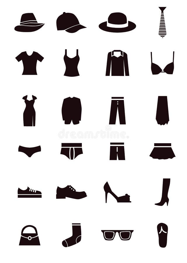 Dressing icons stock vector. Illustration of fashion - 33159370