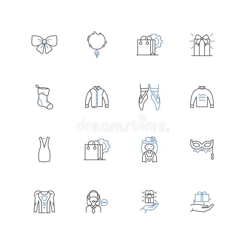Dressing Line Icons Collection. Style, Fashion, Accessory, Trend ...
