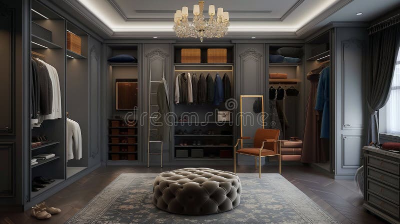 Dressing Room, Clothes Closets and Home Fitting Room Stock Illustration ...