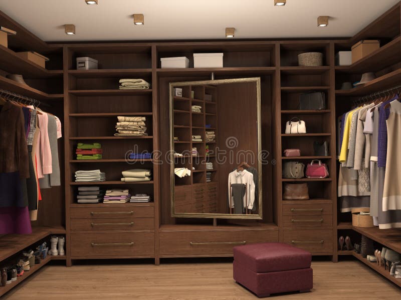 Dressing Room, Interior of a Modern House. Stock Illustration ...
