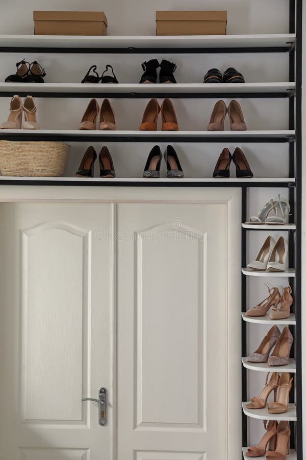Dressing Room Interior with Storage Rack for Shoes and Accessories ...