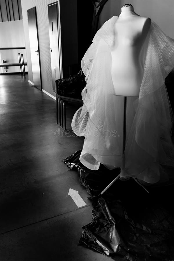 Dressing Room Mannequin Direction Arrow on Floor Stock Photo - Image of ...