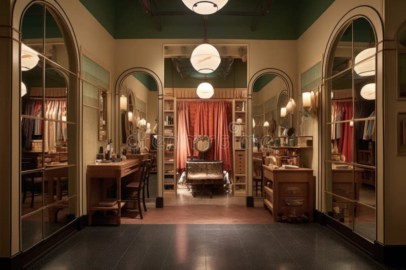 Dressing Room Mirror Reflecting Store Interior Stock Photo - Image of ...