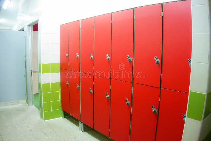 Dressing Room Red Locker Lockers Stock Photo - Image of change ...