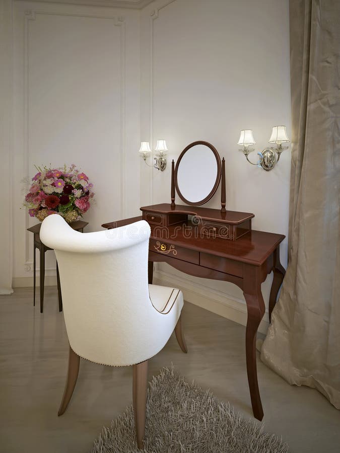 Dressing Table Classical Style Stock Photo - Image of bedroom, niches ...