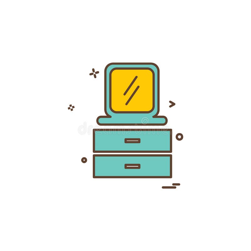 Dressing Table Icon Design Vector Stock Vector - Illustration of female ...