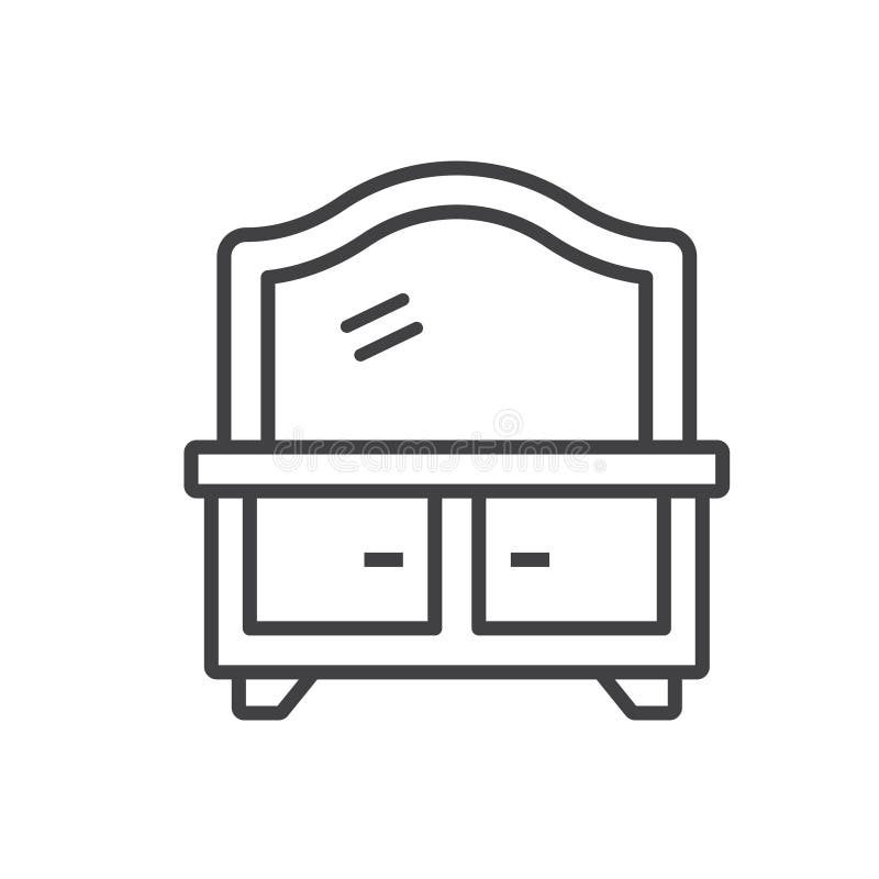 Dressing Table Icon stock illustration. Illustration of vector - 374809594