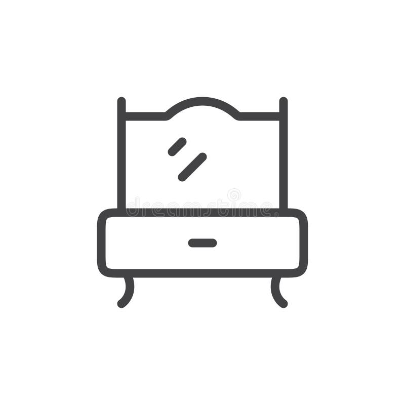 Dressing Table Icon Thin Outline Art Symbol Stock Vector - Illustration ...