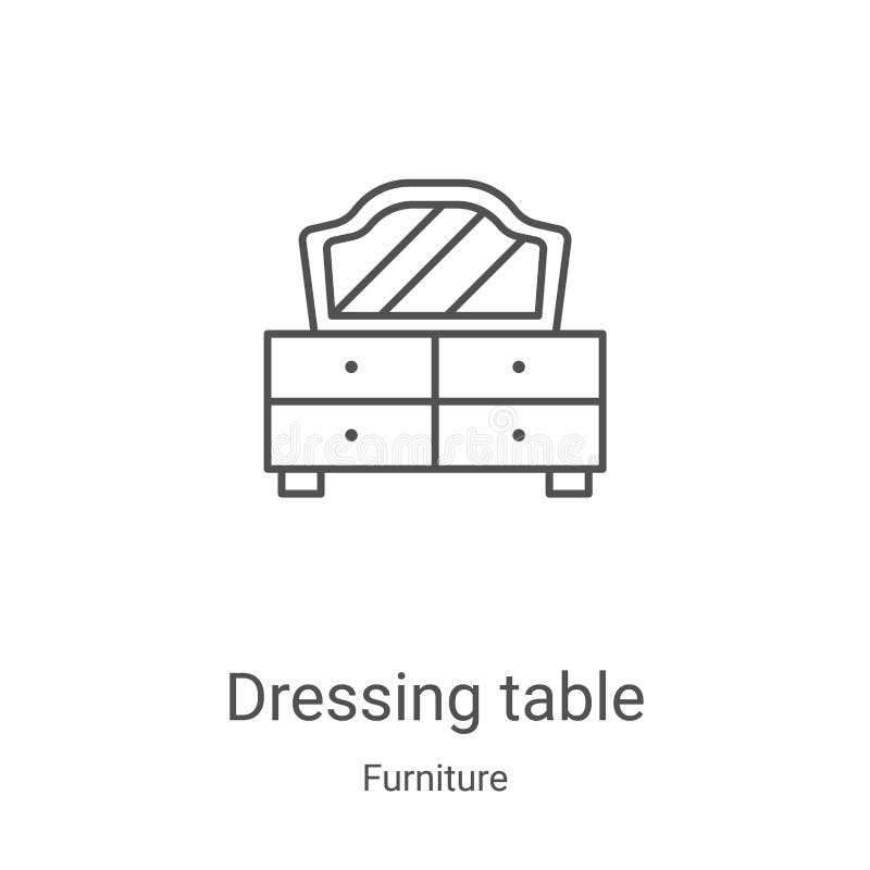 Dressing Table Icon Vector from Furniture Collection. Thin Line ...