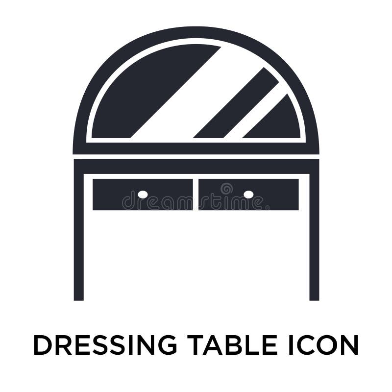 Dressing Table Icon Vector Sign and Symbol Isolated on White Background ...