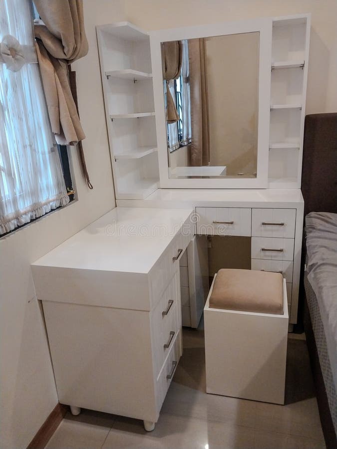 Dressing Table Juxtaposed with Work Desk. Stock Image - Image of house ...