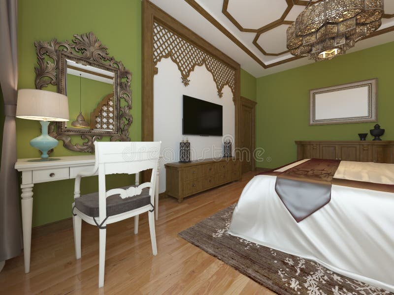 Bedroom in a Middle Eastern Arabic Style Stock Illustration ...