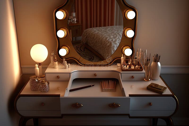 Dressing Table with Mirror and Lighting, Ideal for Applying Makeup ...