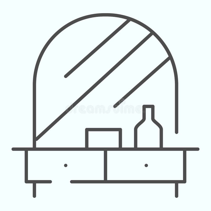 Dressing Table Thin Line Icon. Makeup Table Vector Illustration ...