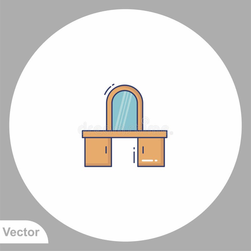 Dressing Table Vector Icon Sign Symbol Stock Vector - Illustration of ...