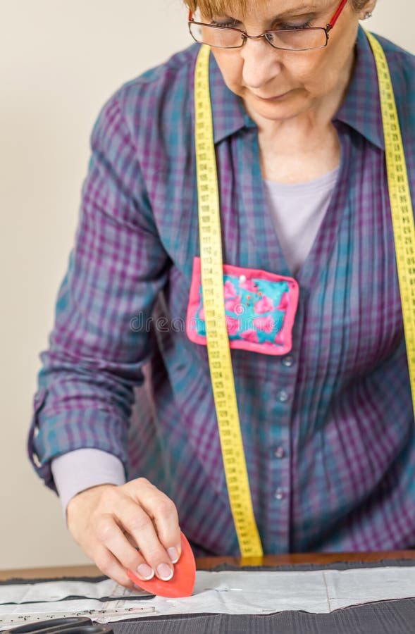 Dressmaker Design Tailor Pattern on the Table Stock Image - Image of ...