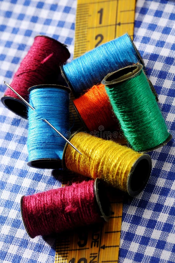 Tailor S Measuring Tape and Scissor Stock Photo - Image of string, blue ...