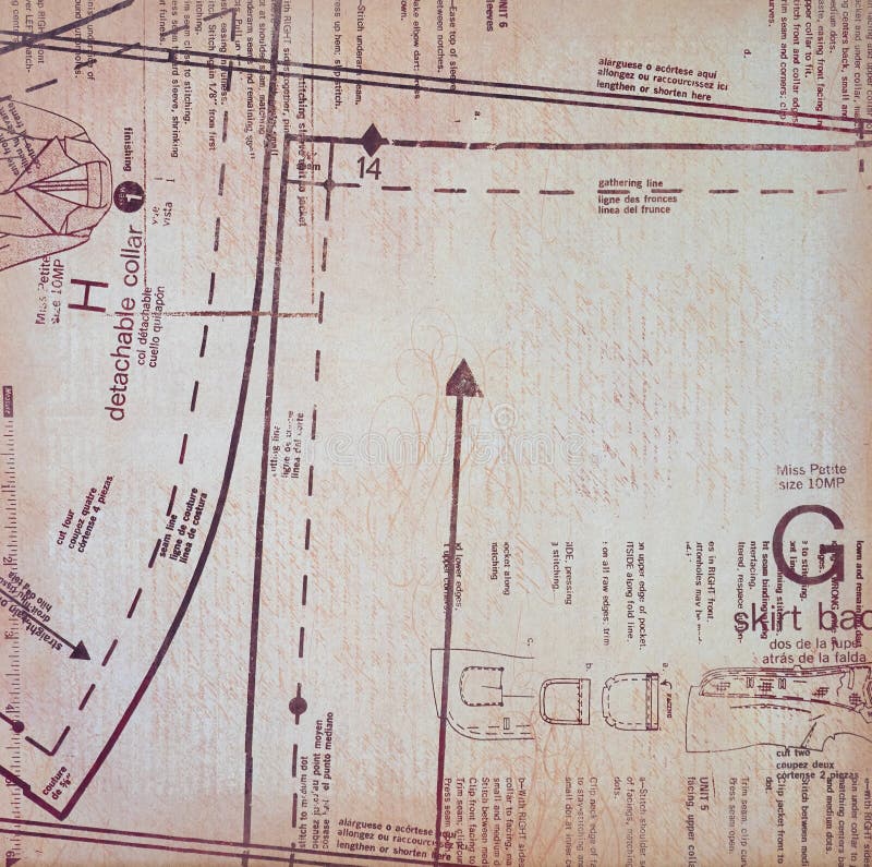 Dressmaking Paper Pattern Design Stock Photo - Image of wall, paint ...