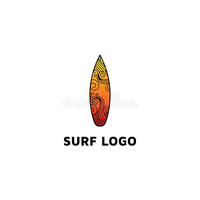 Simple Minimalist Surf Board Icon Logo Design Stock Vector ...