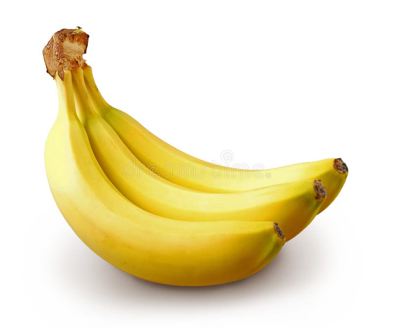 Drie Bananen Op Witte Achtergrond Stock Afbeelding - Image of ...