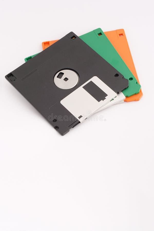 Drie Diskettes Op Witte Achtergrond Exemplaarruimte Hieronder Voor ...
