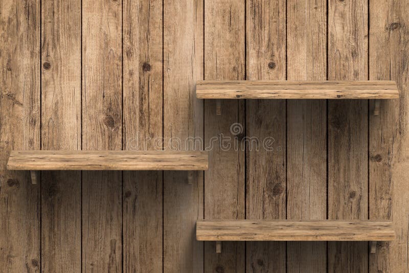 Drie Houten Planken Op Muur Stock Afbeelding - Image of muur ...