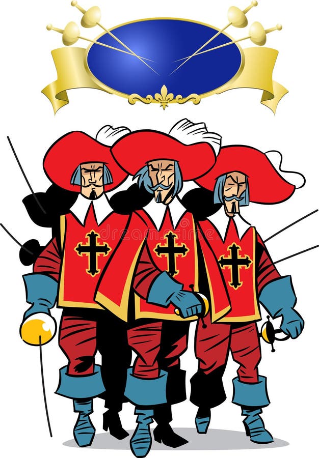 Drie Musketiers vector illustratie. Illustration of militair - 20795761