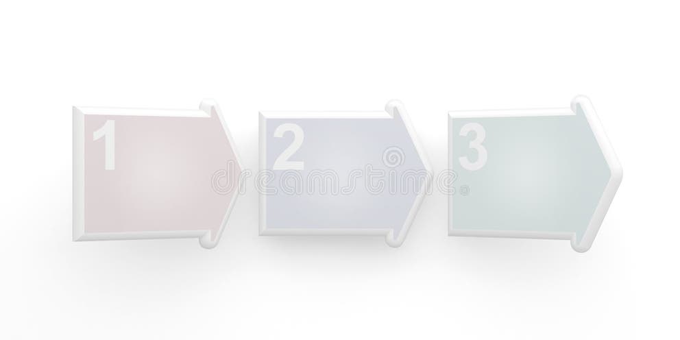 Drie Pijlen Van Stappen 3d Blankc Stock Illustratie - Illustration of ...