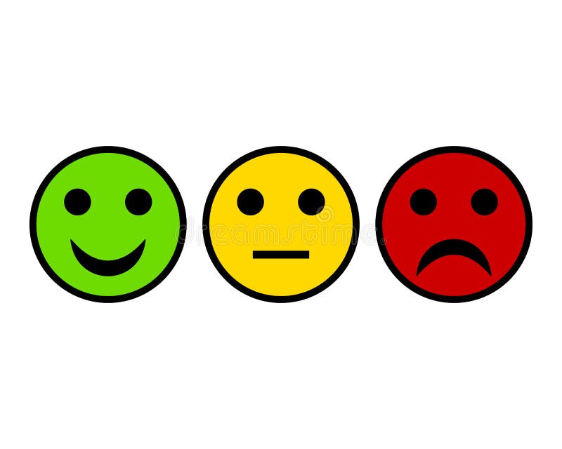 3 Smileys Op Witte Gelukkige Achtergrond, Tevreden, Niet Bevallen En ...