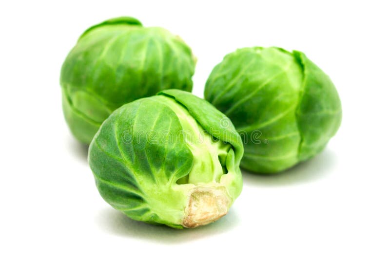 Drie Spruitjes Op Witte Achtergrond Stock Foto - Image of koken, dieet ...