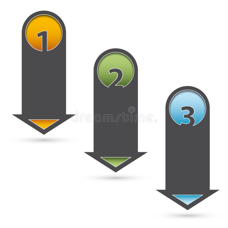 Drie Stappen Infographic Pijlen Vector Illustratie - Illustration of ...