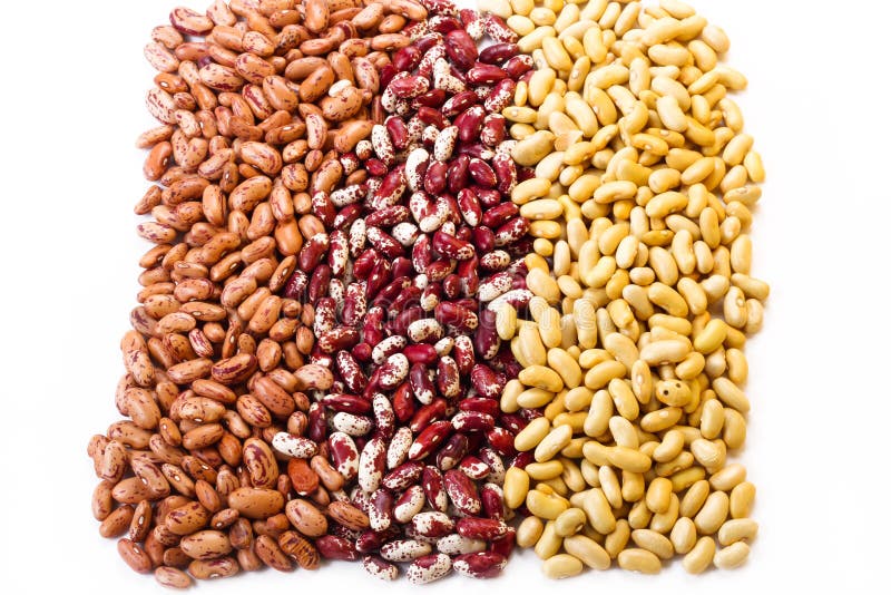 Drie types van bonen stock foto. Image of achtergrond - 34799260