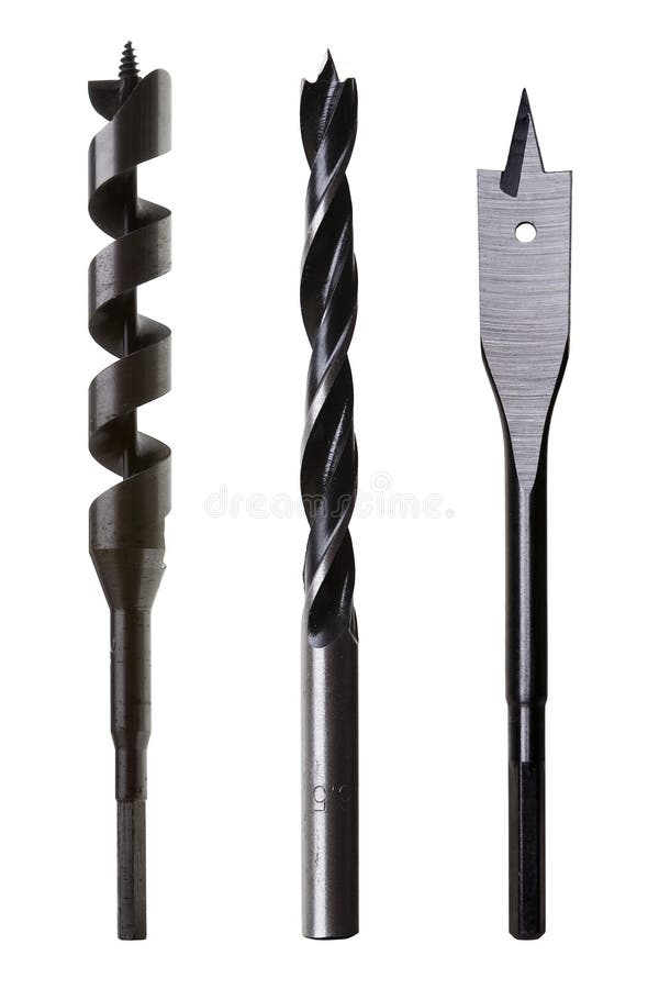 Drie soorten houtboren stock afbeelding. Image of roestvrij - 7340385