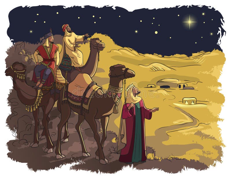 Drie Wijzen Na De Ster Van Bethlehem Vector Illustratie - Illustration ... Drie Wijzen Na De Ster Van Bethlehem Vector Illustratie - Illustration ...