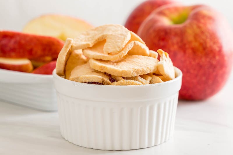 Dried apple chips stock photo. Image of white, slice - 108768380